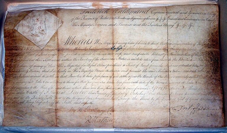 Haldimand Pledge of 1779 • Encyclopedia • Six Miles Deep